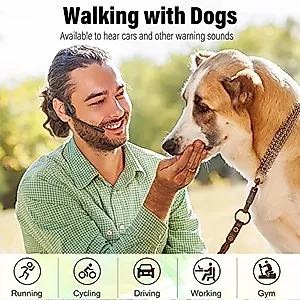 MONODEAL Bone Conduction Headphones with Mic, Bluetooth 5.3 Open Ear Headphones Wireless Waterproof Headsets, Sweat Resistant Wireless Earphones for Running, Work, Driving, Home Office(Black)