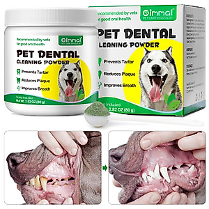 PLSHSBSE Dog Dental Powder 80G, Dog Dental Care Breath Freshener, Dental Powder for Dog Teeth Cleaning, Plaque Tartar Off Powder for Dogs, Dog Teeth Cleaning Powder with Probiotics