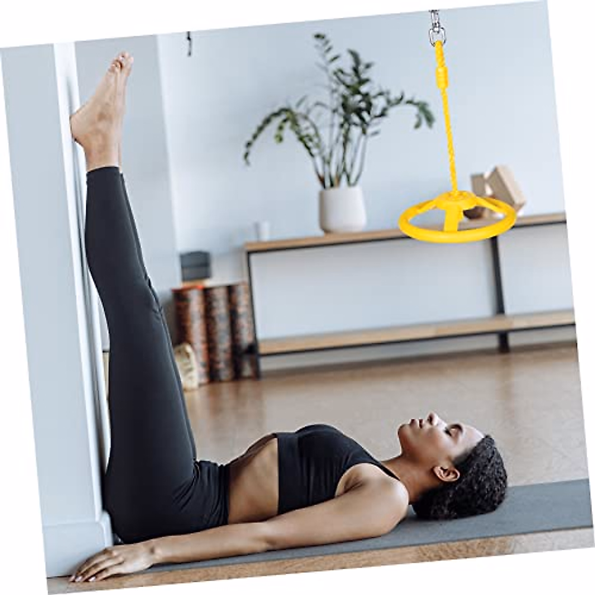 FELTECHELECTR Ninja Wheel Swing for Toddler Fitness Accessories Swing Accessories Heavy Swing Sets for Backyard Steering Wheel Swing Kids Exercise Equipment Exercise Swing Ring Swing Gym Ring