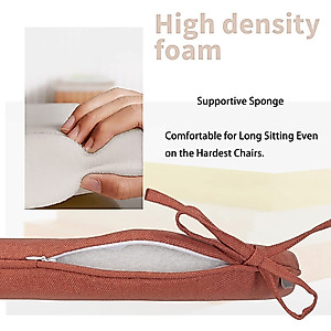 Magpie Fabrics Outdoor/Indoor 17"x16"x2" Chair Cushions with Ties Set of 4, Waterproof All Weather U-Shape Seat Pads Decoration for Patio Garden Furniture Home Office (Coral Red)