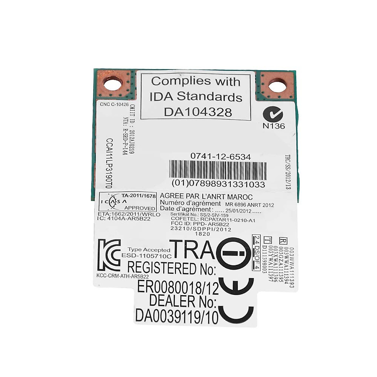 Mini WiFi Card, Dual Band 2.4G/5Ghz AR5B22 Network 300Mbps Bluetooth 4.0 WiFi Mini PCI-E Wireless Card use Network Adapter Network Card