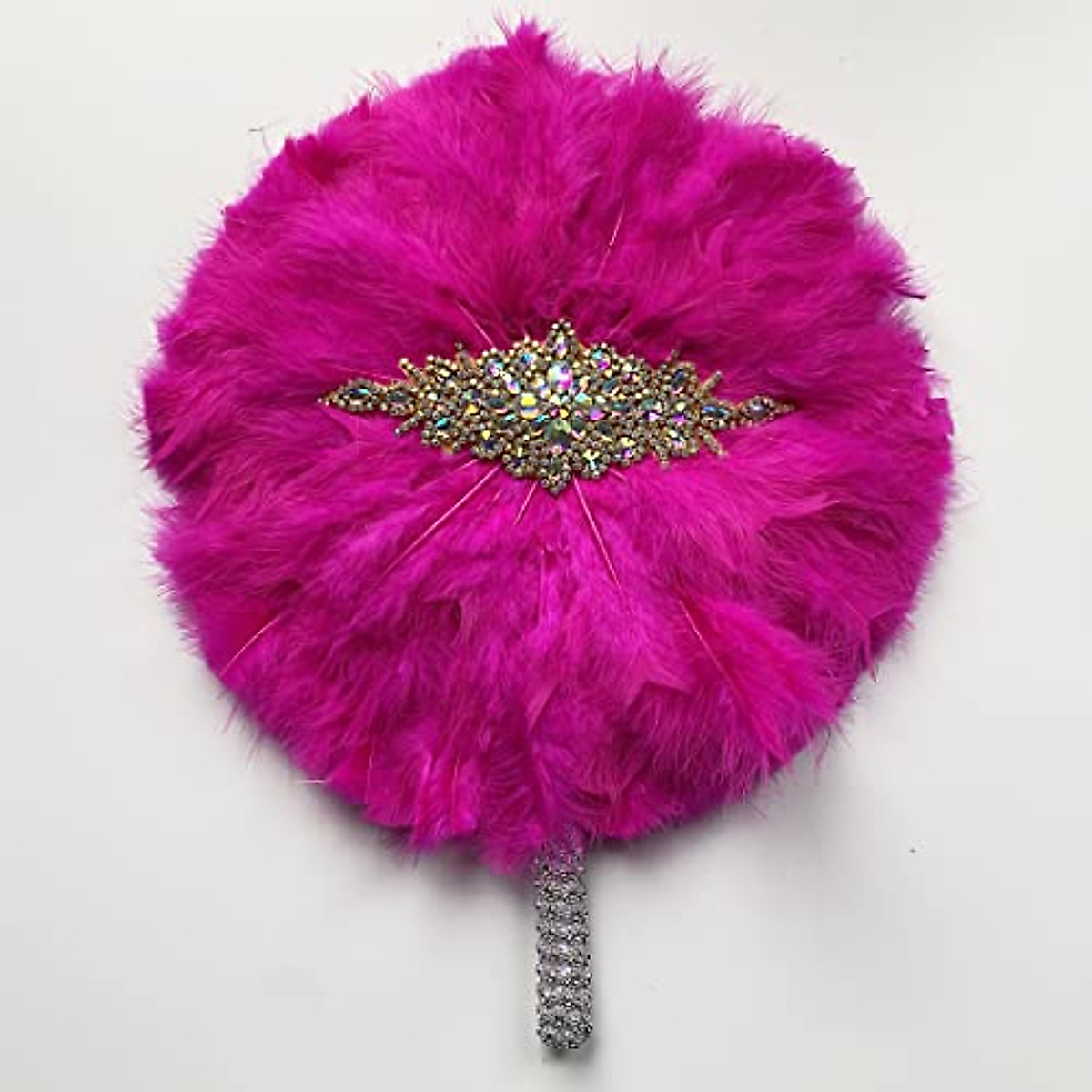 Msbfea Design African Feather Fan for Bride Black Feather Big Fan Double Side Feather Nigerian Feather Ladies Wedding - Color 827