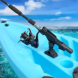 2 Pack Baitcaster/Spinning Rod Holder with Side Deck Mount (Holder + Mount)