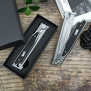 ZHAGOUAN 9In Large Folding Carrot Knife, Tactical Locking Folding Pocket Knife, D2 Steel Blade, T6 Aluminium Inlay G10 Handle, Cool EDC Pocket Knife