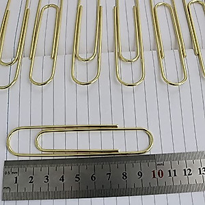 Paper Clip YYANGZ 15PCS 100mm / 4inch Heavy Duty Tight Grip Reusable Metal Gold Paperclips for Home Office School, Heavy Duty Bookmark