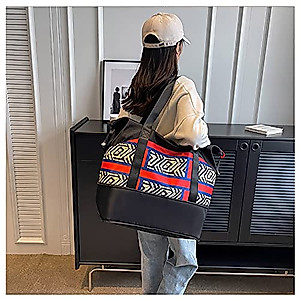 Large Capacity Travel Luggage Bag, Women's Tote Bag to Carry Airplane Fits Under Seat, Men's Short Business Carry-on Sports Gym Dry and Wet Separation Bag（Trend Red）