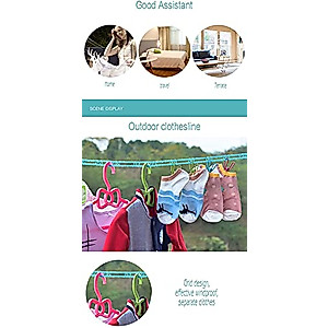 Cafurty 26-ft Portable Travel Clothesline, Adjustable for Indoor Outdoor Laundry Line, Upgraded Version Windproof Non-Slip Clothes Line, Clotheslines for Camping Travel and Home Use - Blue