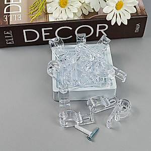 18 Sets Roller Shade Clear Safety Chain and Cord Guide Fixation Hook P Clip Blind Cord Holder Fixation Hook Fixation Hook for Bead Chain for Roller Blinds (Clear)