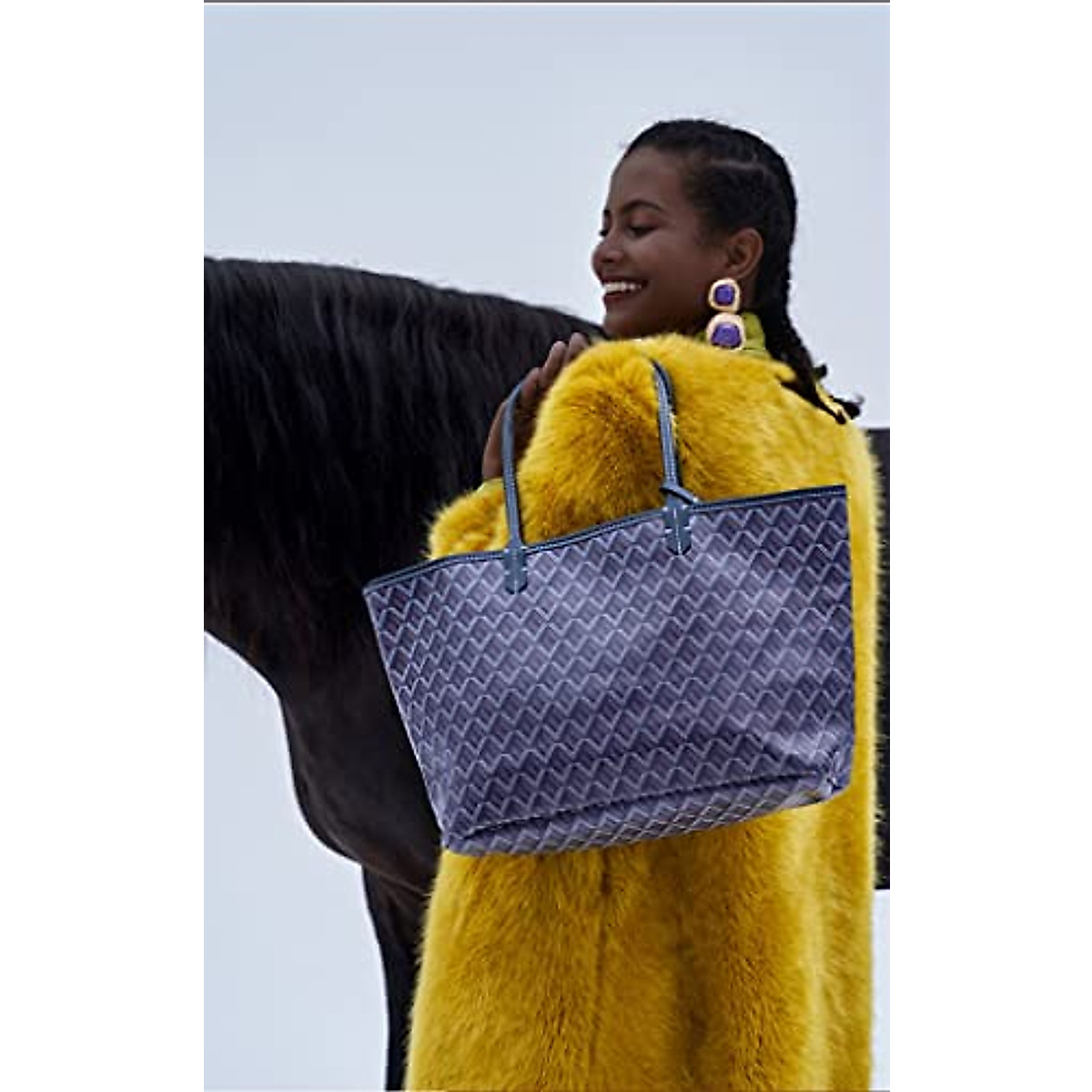 FUMOOD Fashion Shopping Tote Bag, Designer Shoulder Handbags (M,purple)