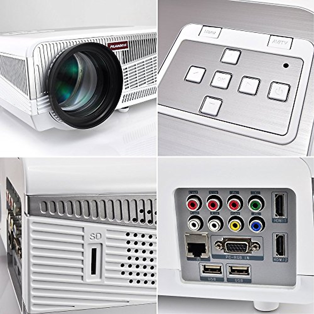 Full HD 1080p Hi-Res Mini Portable Smart Video Cinema Home Theater Projector - Built-In Dual Core Android Computer, WiFi Wireless Multimedia, LCD+LED, HDMI & USB Inputs for Blu Ray PC Laptop & TV
