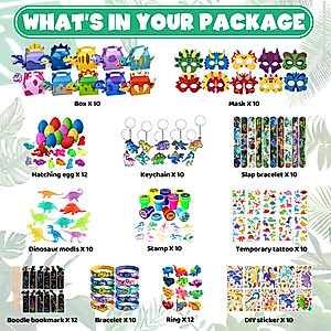 DMIGHT Dinosaur Party Favors, Dinosaur Birthday Party Supplies, Dinosaur Goodie Bags for Kids Birthday, Dino Gifts Bags Fillers Stuffers, Dinosaur Themed Party Toys