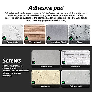 JOMOLA No Drilling File Holder Mail Organizer Wall Mount File Organizer Holder Office Wall Hanging Files Magazines Organizer Plastic Door Mount Wall Pocket Organizer with Adhesive Pad, Gray (1 Count)