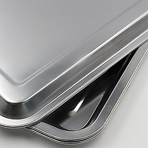 Yuelong 3Pcs Stainless Steel Trays 13.5" X 10" Tattoo Trays Dental Tray Piercing Lab Instrument Tray Flat for Tattoo Baking Lab Dental