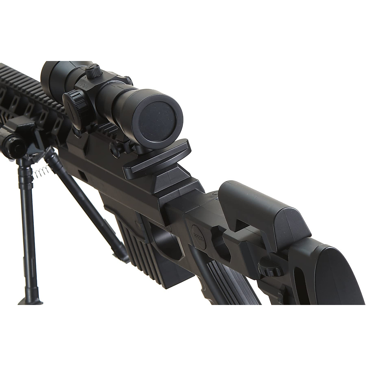 Goldenball CQB Spring ABS Airsoft Tactical Sniper Rifle Gun with Folding Stock + Flashlight + Bipod