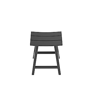 Costaelm All-Weather Bar Stools Set of 2, 24" Height Outdoor Bar Stools, Adirondack Poly Patio Bar Stool for Patio, Deck, Kitchen Counter and Garden, Gray