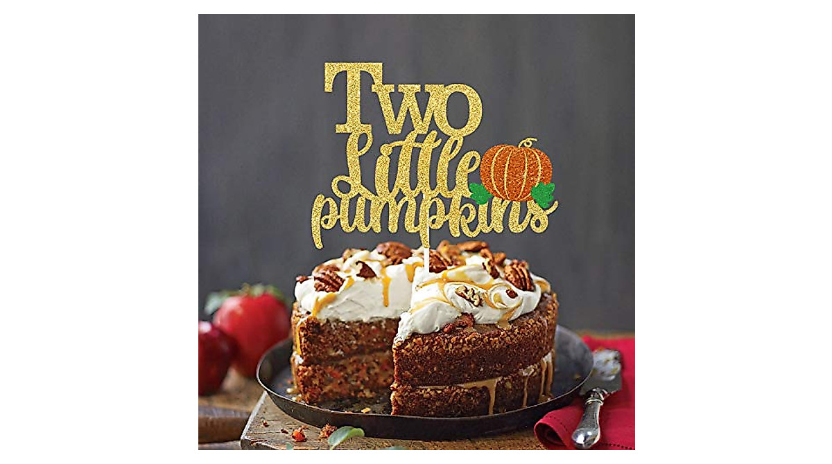 Two Little Pumpkins Cake Topper for Twins' Celebrations