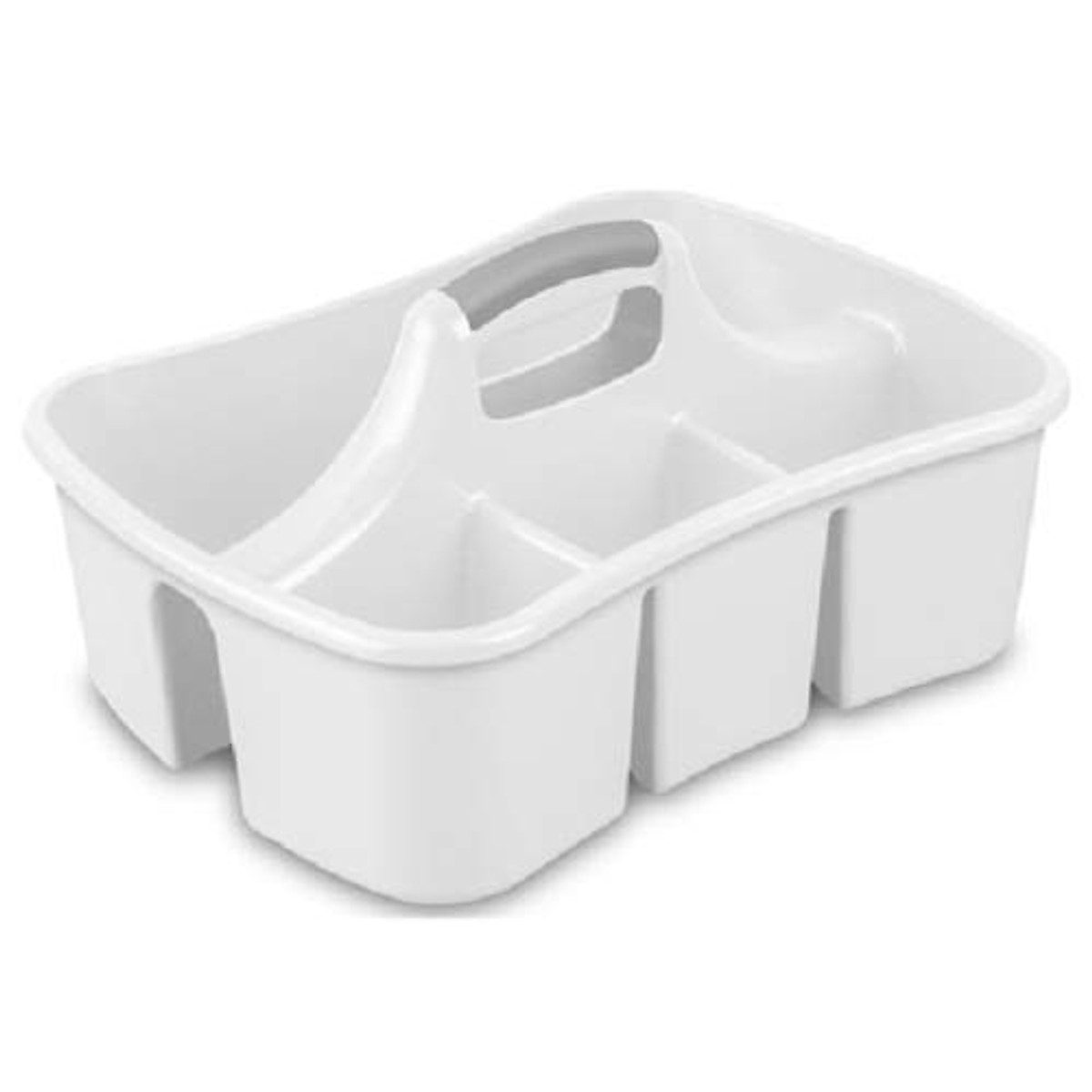 STERILITE 15888006 White 4 Compartment Cleaning Supplies Caddy - Quantity 10