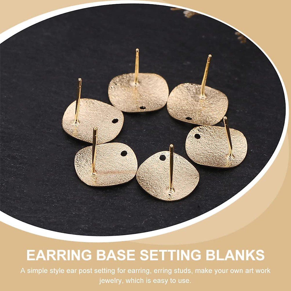 MILISTEN 30pcs Stainless Steel Earrings Posts Round Blank Peg Earrings Posts Flat Pad Ear Stud Components Earring Making Findings for Earring Making DIY Crafts(Golden)