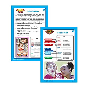 Super Duper Publications | Irregular Verbs in Sentences Photo Fun Deck Flash Cards | Educational Learning Resource for Children