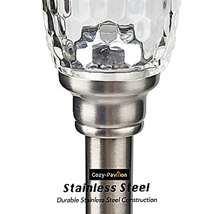 COZY-PAVILION 8 Pack Glass Garden Lights Solar Powered Waterproof Decorative Landscape Path Lights Yard Lights Outdoor LED Garden Stakes Lights for Patio, Walkway, Driveway, Pathway