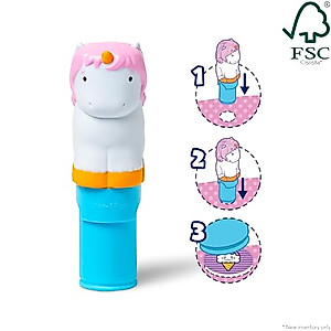 Melissa & Doug Sticker WOW!™ 24-Page Activity Pad and Sticker Stamper, 300 Stickers, Arts and Crafts Fidget Toy Collectible Character – Unicorn - FSC Certified