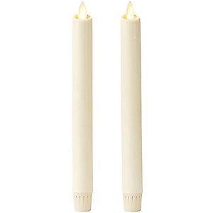 1 in. W x 8 in H Classic Wax Dip Taper 2 pc. Ivory No Scent