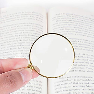 Necklace with 1-3/4 Inch Optical Magnifier Lens and 36-Inch Gold Chain for Library, Reading Fine Print, Zooming, Increase Vision, Jewelry