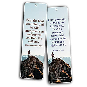 Powerful Scriptures for Protection Safety Bookmark Cards NIV (60-Pack) - oronavirus Protection Bible Promises - Stay Home Stay Safe - Keep Calm Trust God - Christian Encouragement Gifts for Men Women