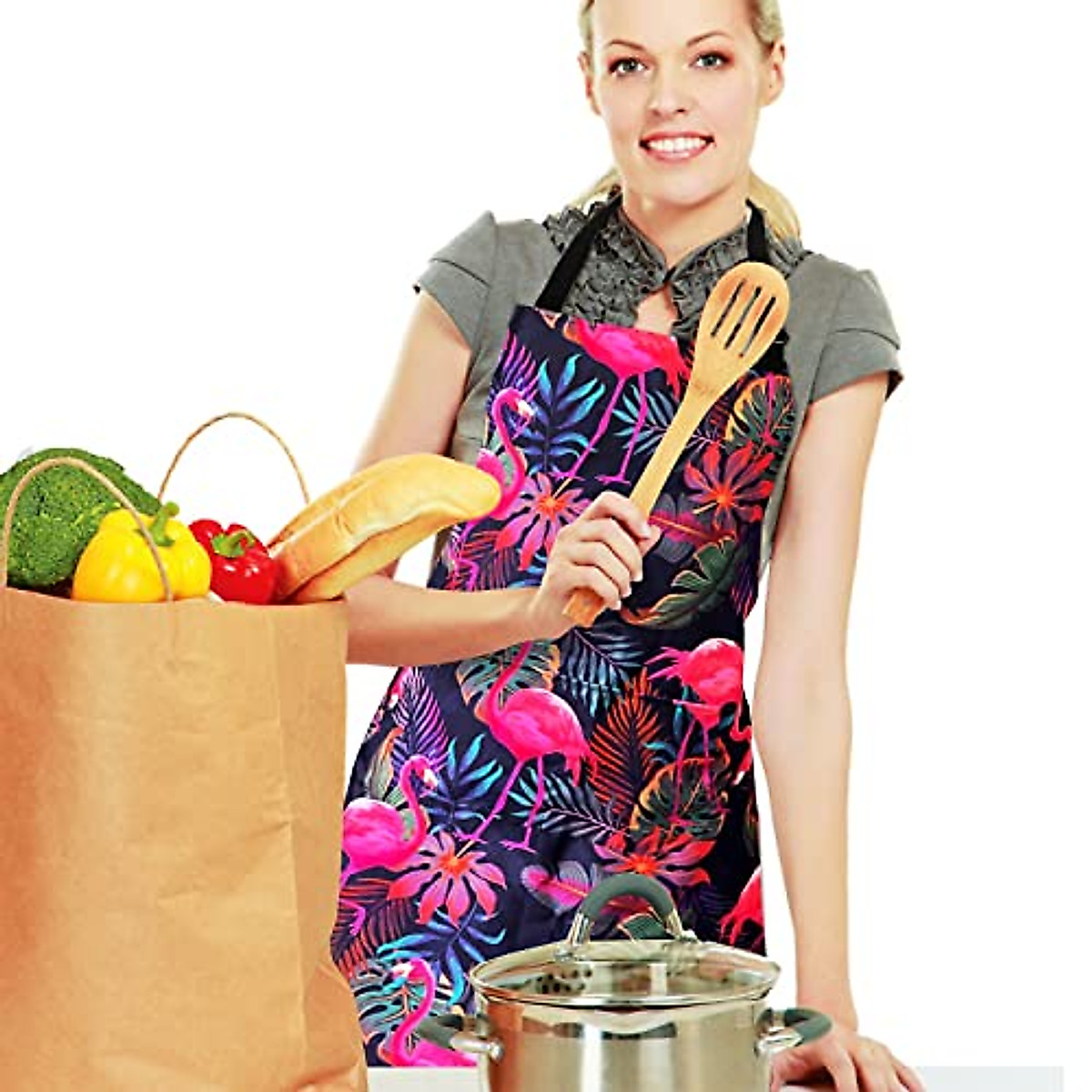 Sosolong Adjustable Waterproof Apron, Apron with 2 Pockets Cooking Kitchen Aprons for Women Men Chef, Adult Gifts