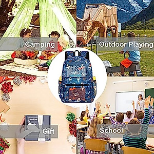 CAMTOP Mesh Backpack Kids Boys Girls Bookbag See Through Preschool Backpacks Casual Daypack for School Beach Travel Swim(Age 3-8 Years,Shark)