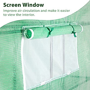Solution4Patio Portable Garden Mini Walk-in Greenhouse Indoor/Outdoor, Invernadero, 4 Tier 16 Shelves, 47.3 in. W x 67 in. D x 76.4 in. H, Thick PE Grid Cover, Heavy Duty Frame, Rolled Up Zipper Door