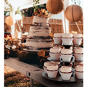 2 Pack Cupcake Stand Tower, BLISSUR Black 3 Tier Cupcake Stand, Cardboard Dessert Cupcake Stand Holder for Parties, Tiered Cupcake Stand (Black)