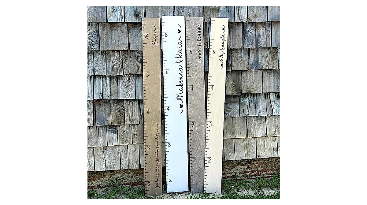 Headwaters Studio Wooden Growth Chart for Kids Personalized Height Ruler