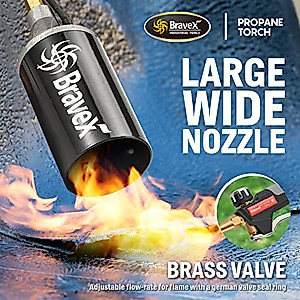 Propane Torch Weed Burner with 10ft Hose (cCSAus Certified), Weed Torch with Turbo Trigger Push Button Igniter, High Output 800,000 BTU for Roof Asphalt, Melting Ice Snow, Fit for 5-100LB Propane Tank