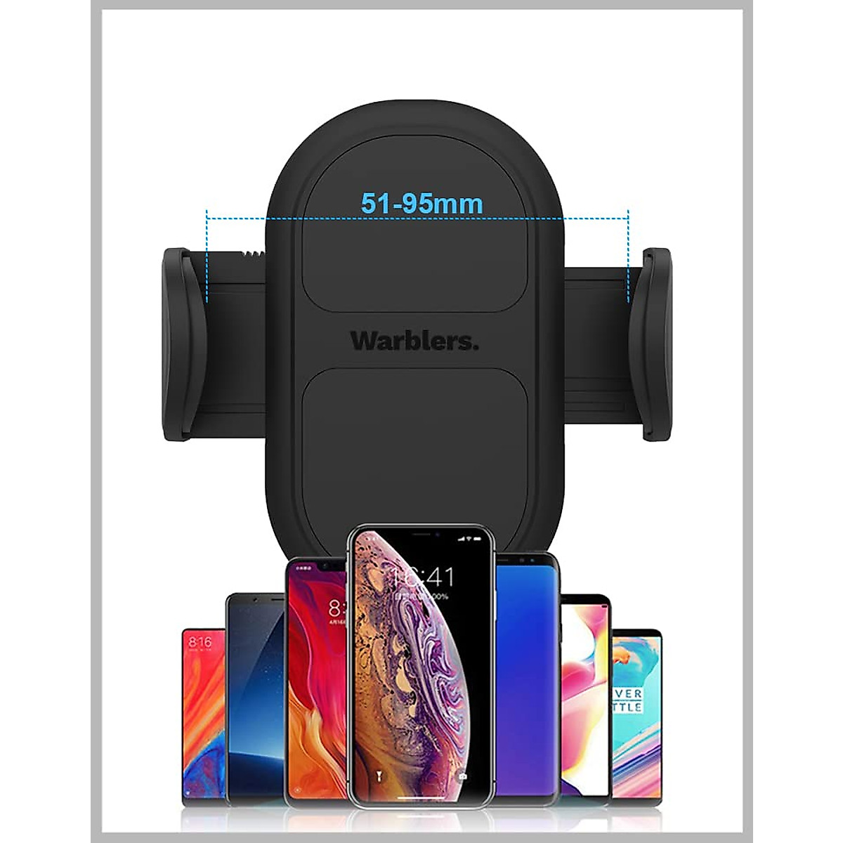 Warblers® Cup Holder Phone Mount – Adjustable Phone Cup Holder for Car with Silicone Protection 360-degree Telescopic Arm – Cup Phone Holder Compatible with iPhone, Samsung, Huawei, LG