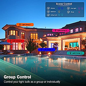 Smart WiFi Bulb with Remote, Dimmable Color Changing E26 A19 9W App Control LED Smart Light Bulbs, Work with Alexa Google Home and Siri (4Pack)