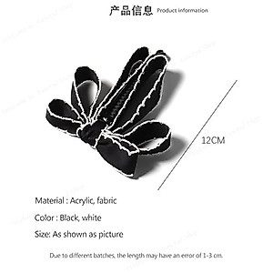 2 PCS Ribbon Bow Banana Clip Vertical Ponytail Claw Clip Korean Style Bowknot Ponytail Claw for Women Girls Banana Barrette Claw Hairpin Sweet Ponytail Holder Hair Accessories