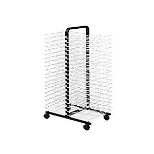 American Educational Products A-C1168 Drying Rack on Wheels, 40 Shelf, 7" Height, 18" Wide, 48" Length