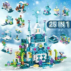 Girls Building Blocks Set Toy, 25-in-1 Princess Toys for Girls Age 6-8, 554PCS STEM Educational Construction Toys Set, Princess Castle Toys Gift for Girls Age 6-12 Years Old