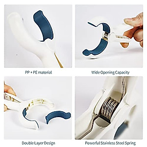 TRENDYSUPPLY 9 Pack Beach Towel Clips, Plastic Clothespin, Heavy Duty Laundry Clips to Keep Your Towel, Clothes, Blankets from Blowing Away, Clothes Pegs, Strong Clamps for Cruise Chairs(Blue)