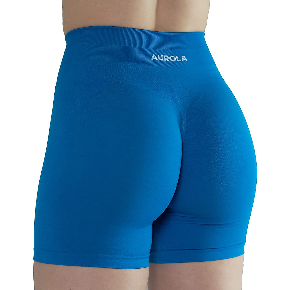 AUROLA Intensify Workout Shorts for Women Seamless Scrunch Short Gym Yoga Running Sport Active Exercise Fitness Shorts(M,Diva Blue)