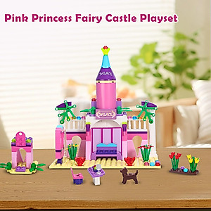 BRICK STORY Girls Princess Castle Building Blocks Toys 178 Pieces Pink Palace Fairy Castle Building Set Girls Friends Construction Toy Castle Playset Great Small Gift for Kids Age 6 7 8 9 10 and up