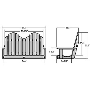 highwood AD-SW1CW52-WAE Classic Westport Porch Swing, 4 Feet, Whitewash