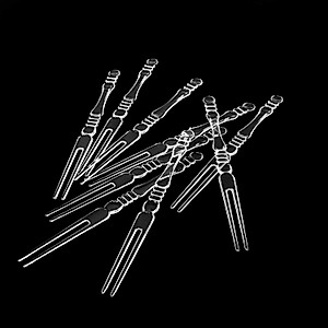 Honbay 240PCS Disposable Plastic Fruit Mini Cake Forks Cocktail Picks Tasting Appetizer Forks for Home Bar Party