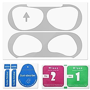 Dust Guard for Apple AirPods 3 Case Box, Senbos Metal Sticker Protection Film Dust-Proof for AirPods 3rd Generation, Ultra Slim, Luxurious Looking, Protect from Iron/Metal Shavings (Silver)