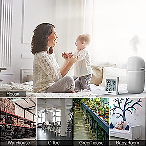 Digital Hygrometer Indoor Thermometer, Umedo Humidity Gauge with Large Display, Air Comfort Indicator, Accurate Hygrometer Thermometer Monitor for Home Greenhouse Humidor Pet Reptile Wine Cellar