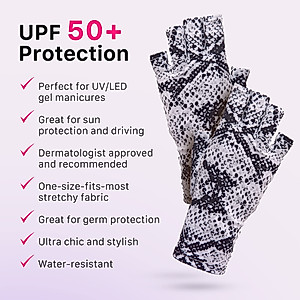 ManiGlovz - Original UPF 50+ UV Protective Nail Gloves | Gel Manicure Gloves & Anti-UV Fingerless for Women | Sun Protection for Driving | Making Waves Print