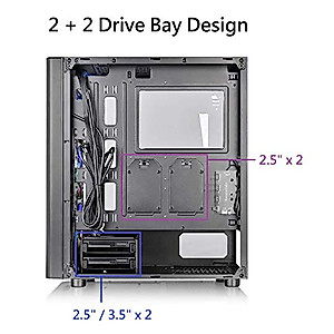 Thermaltake V250 Motherboard Sync ARGB ATX Mid-Tower Chassis with 3 120mm 5V Addressable RGB Fan + 1 Black 120mm Rear Fan Pre-Installed CA-1Q5-00M1WN-00