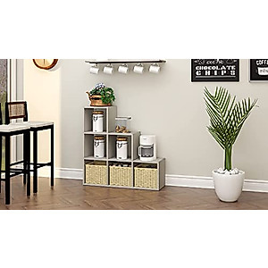 Letmobel Stair-Step 6 Cube Organizer | Book Shelf Organizer Cube Storage Shelf | DIY Cubical Storage Organizer | Shelf Organizer for Bedroom Living Room Office | Grey Cube Shelf for Home Offices