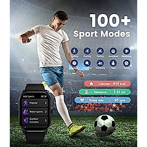 Smart Watch for Men Answer/Make Call,2"Touch Screen Fitness Tracker for iPhone Android with 100+ Sport Modes,Voice Assistant,Heart Rate Sleep Monitor,Waterproof Pedometer Activity Tracker Smartwatch